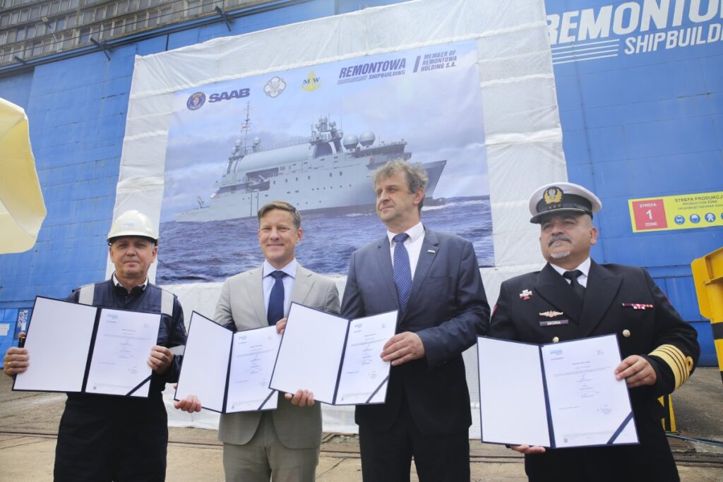 Keel laying ceremony for the first Polish SIGINT ship built at ...